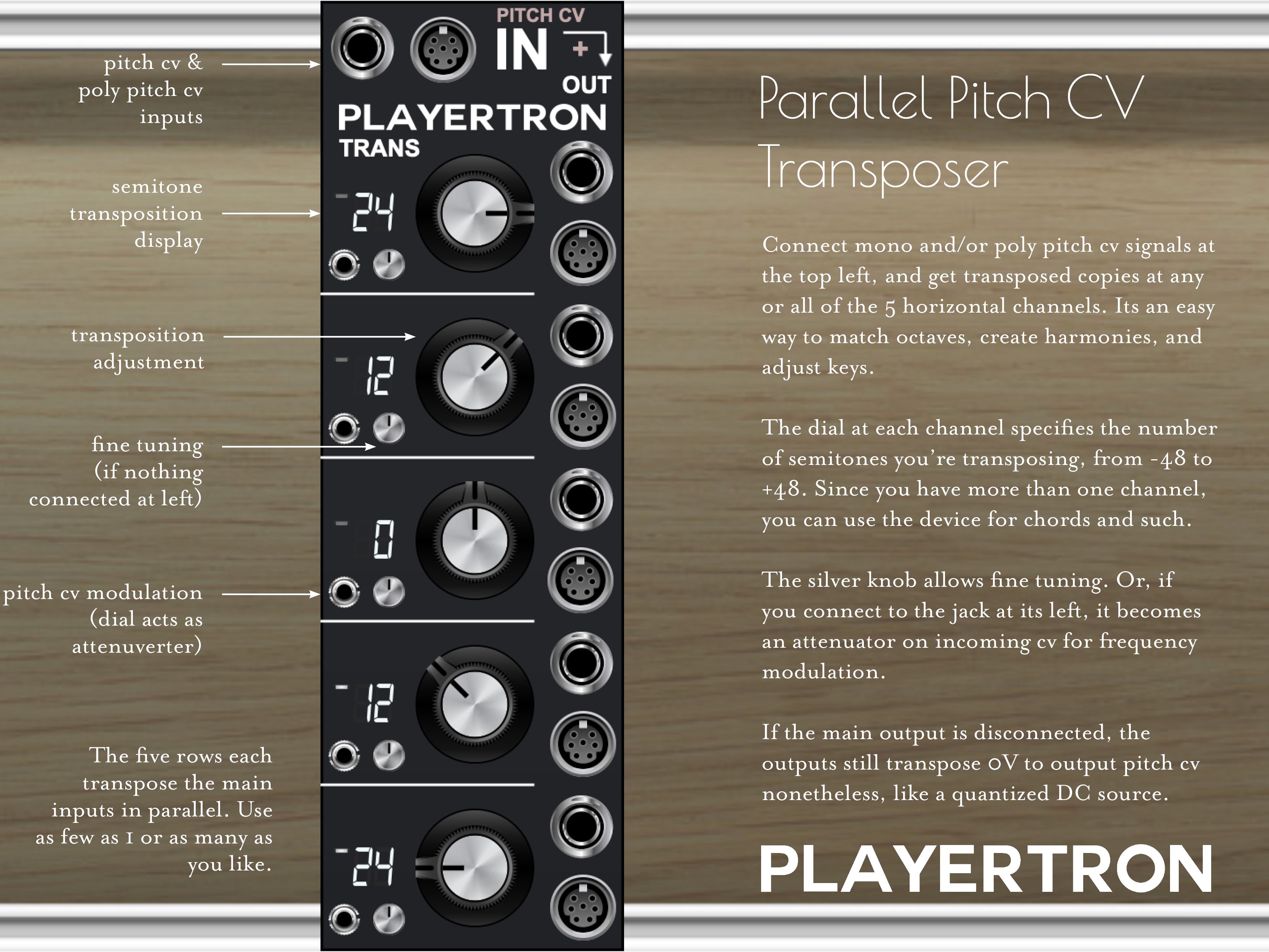 Parallel Pitch CV Transposer – PLAYERTRON