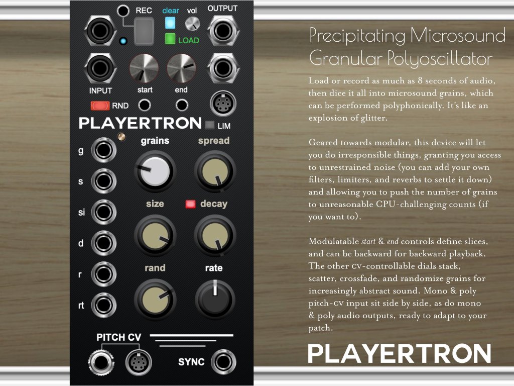 Precipitating Microsound Granular Polyoscillator – PLAYERTRON