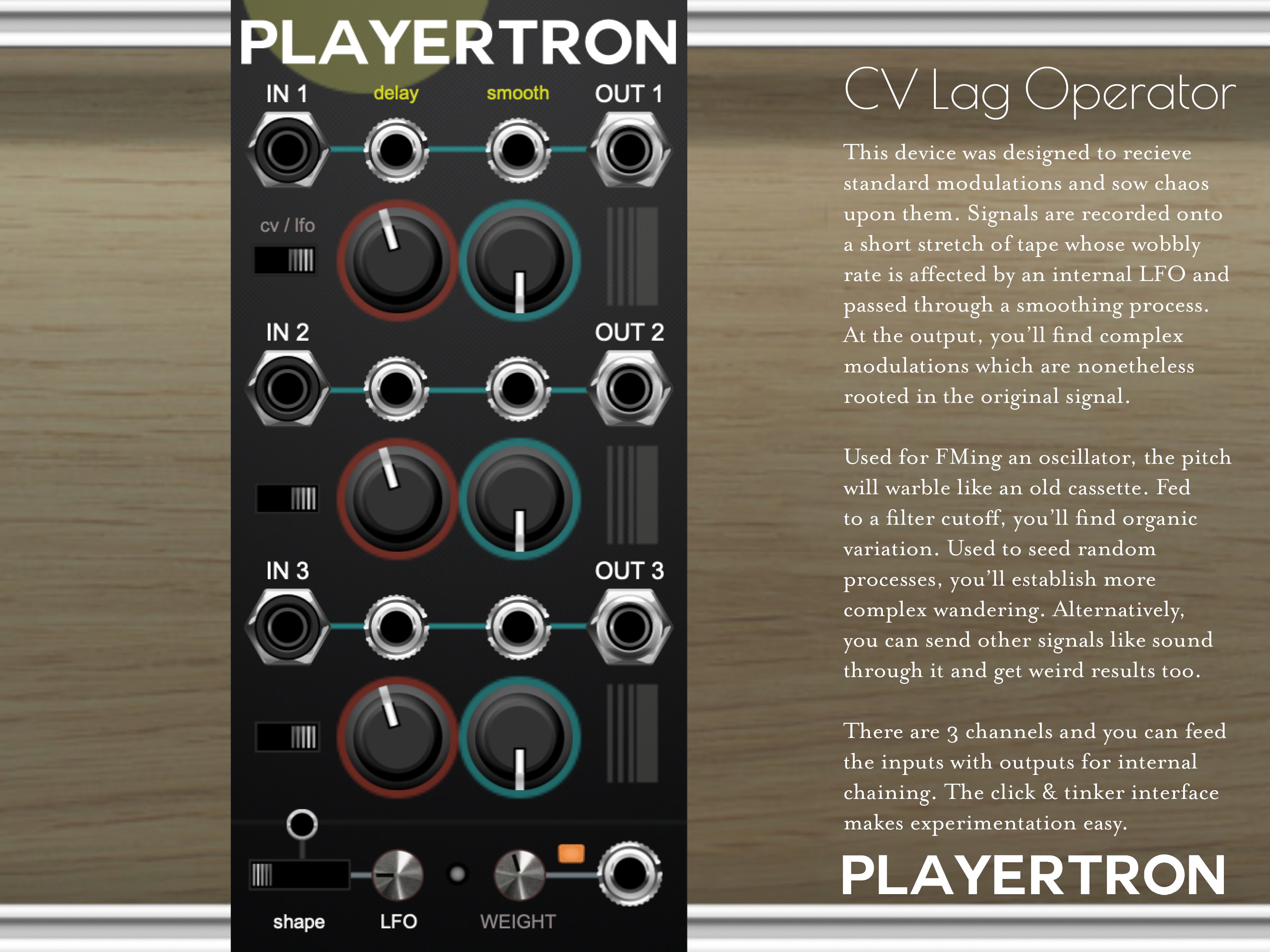 CV Lag Operator – PLAYERTRON